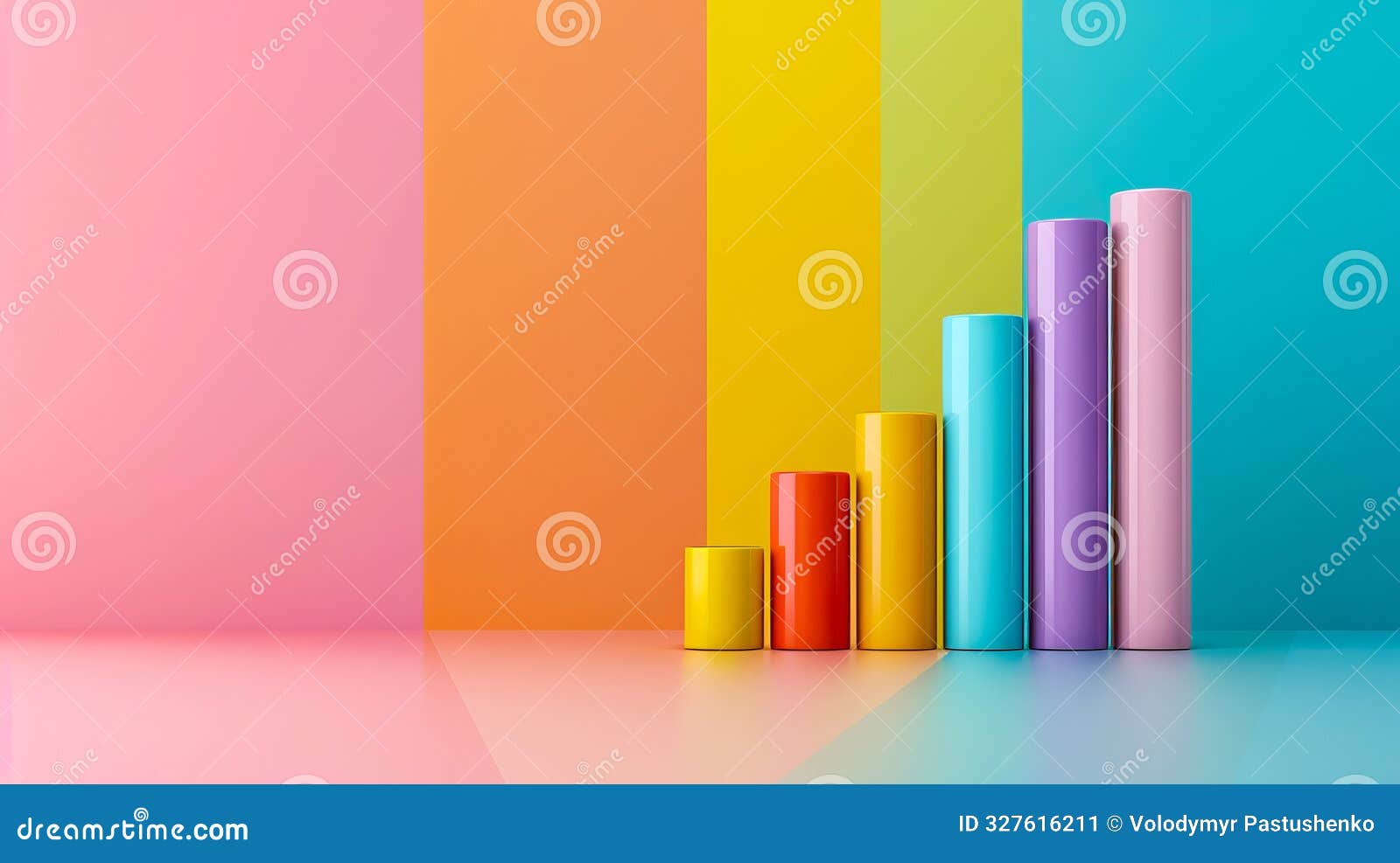 A Colorful Bar Graph with a Rainbow Background Stock Image - Image of ...