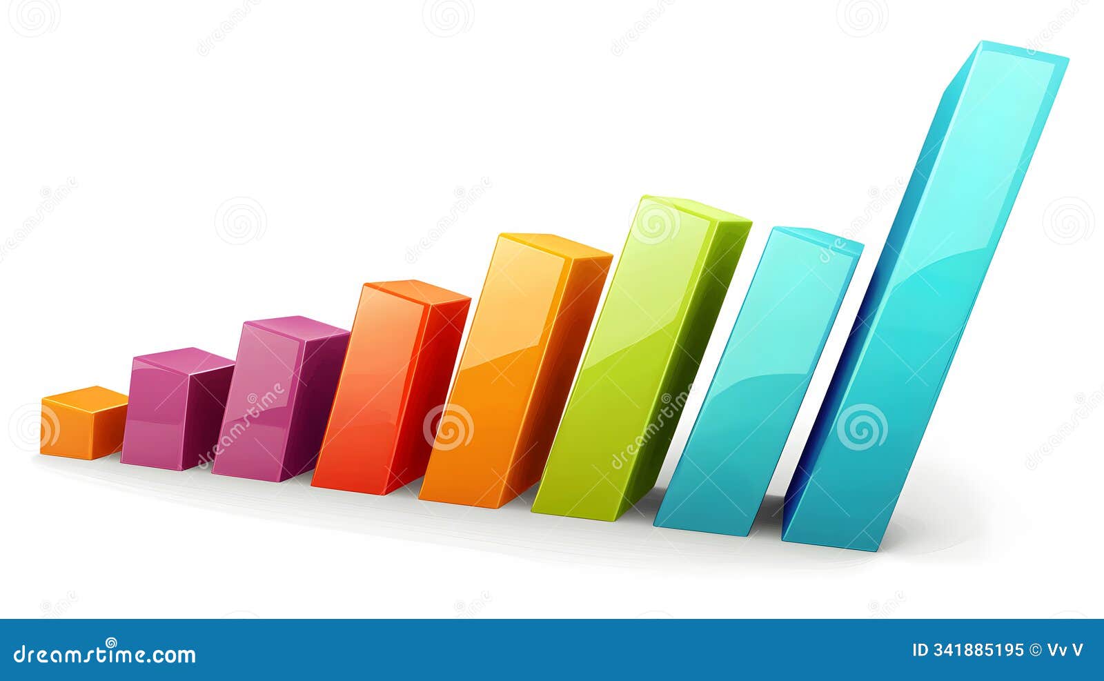 Colorful Bar Graph Showing Growth and Progress Stock Illustration ...