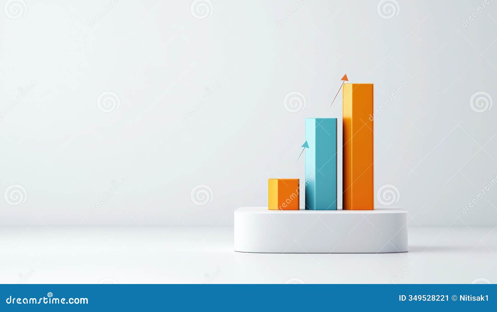 Colorful Bar Graph on White Background Stock Illustration ...