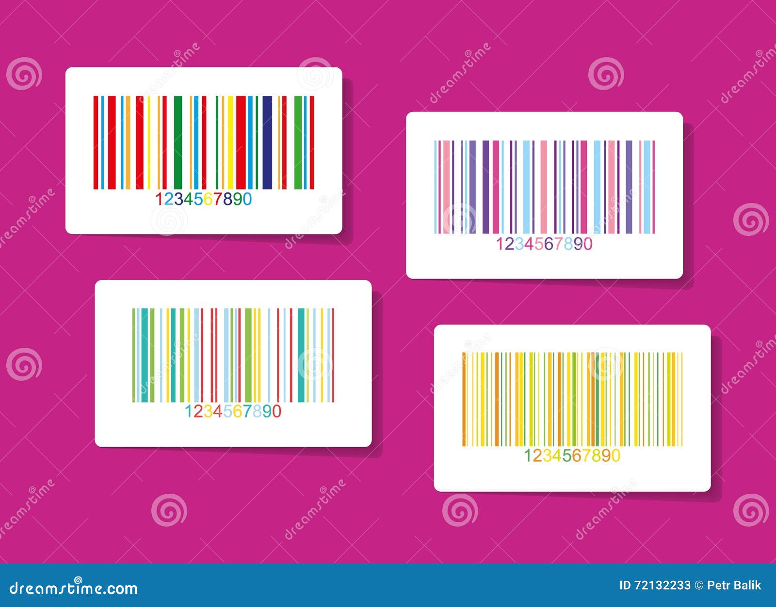 Colorful barcode stickers stock vector. Illustration of number - 72132233