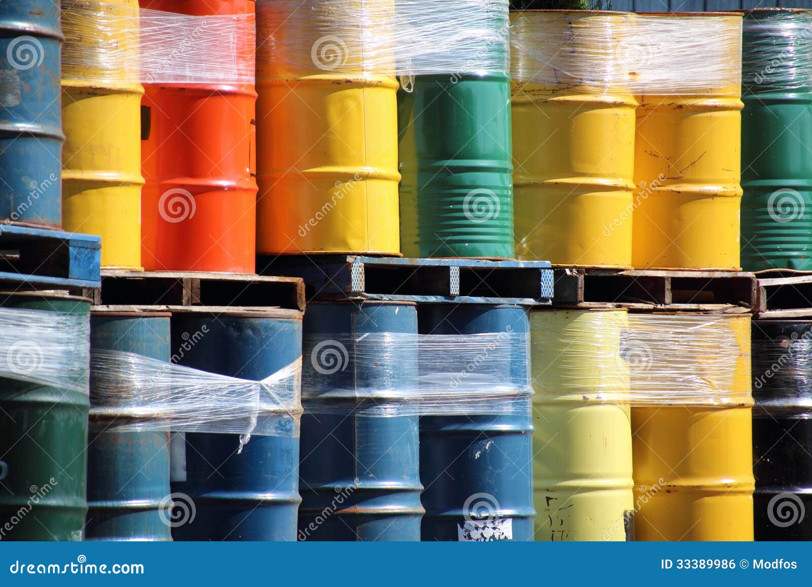 Colorful Barrels stock photo. Image of color, stacked - 33389986