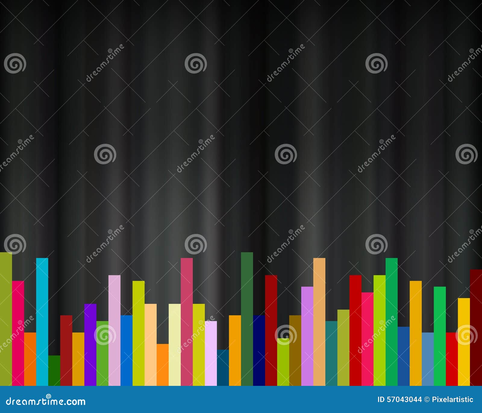 Colorful Bars on Black Background, Abstract Backdrop Stock Illustration ...