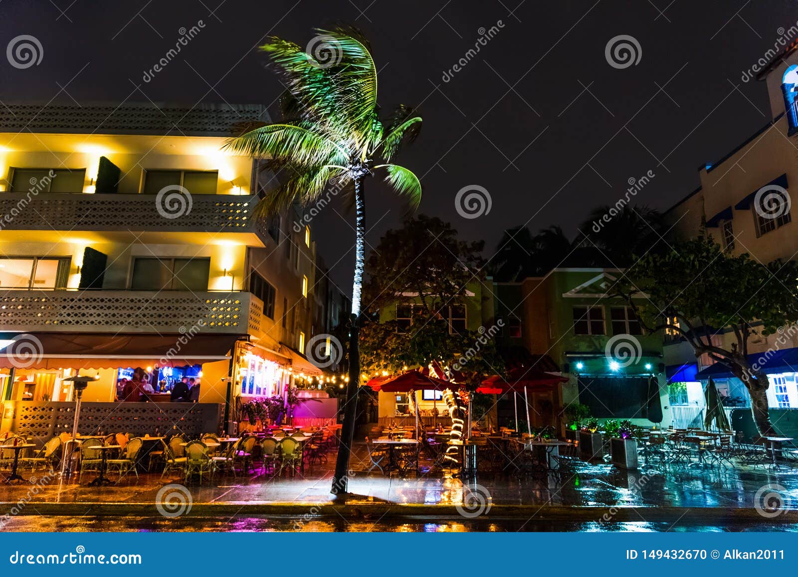 Colorful Bars in South Beach Stock Photo - Image of background, colors ...