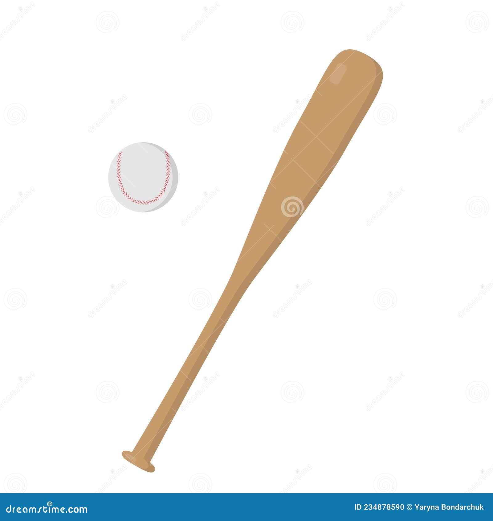 Colorful Baseball Bat and Ball. Flat Icon Design Stock Vector ...