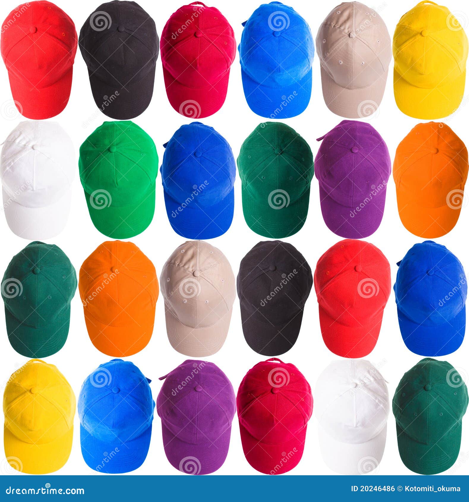 Colorful Baseball Caps stock photo. Image of conceptual - 20246486
