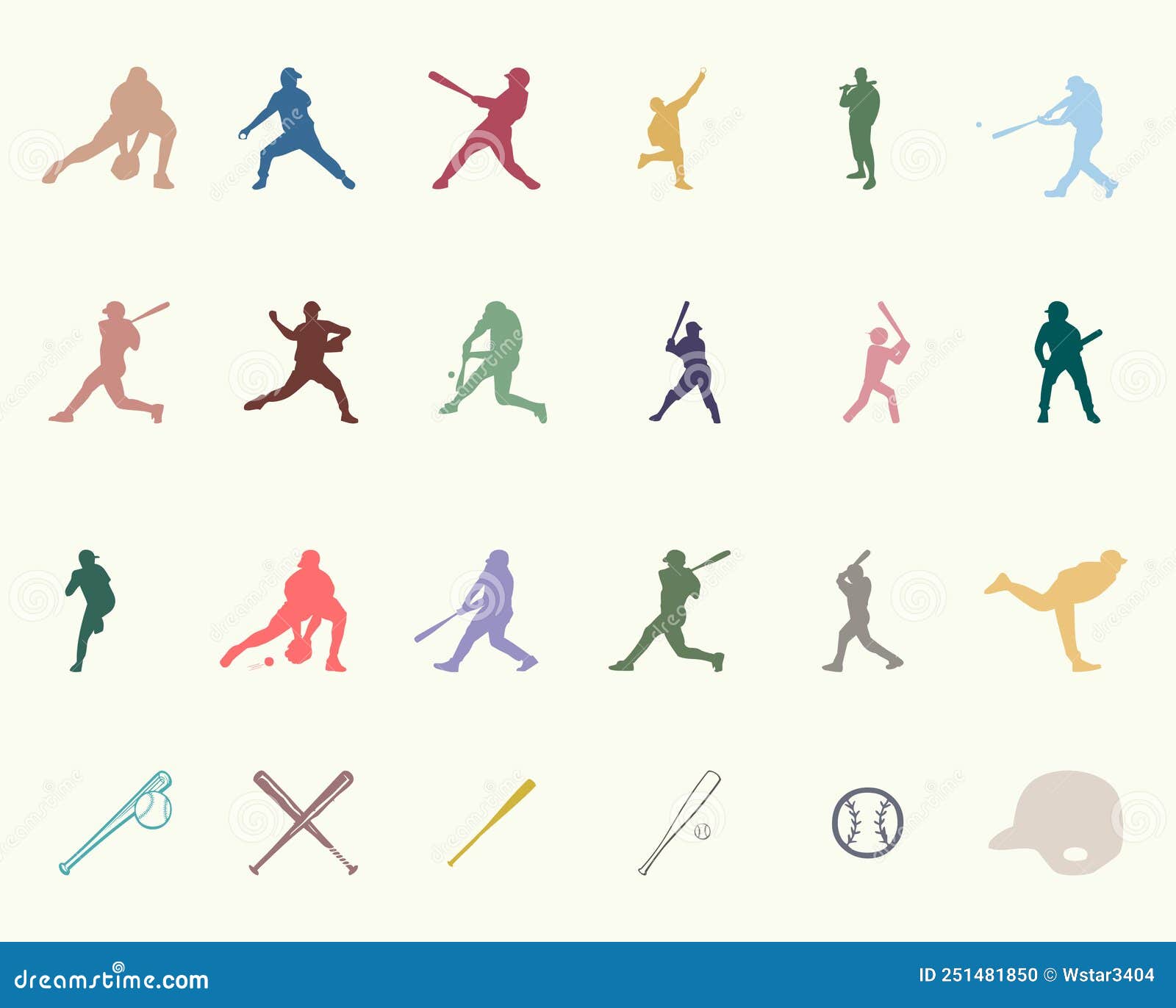 Colorful Baseball Logo And Insignias Collection Cartoon Vector ...