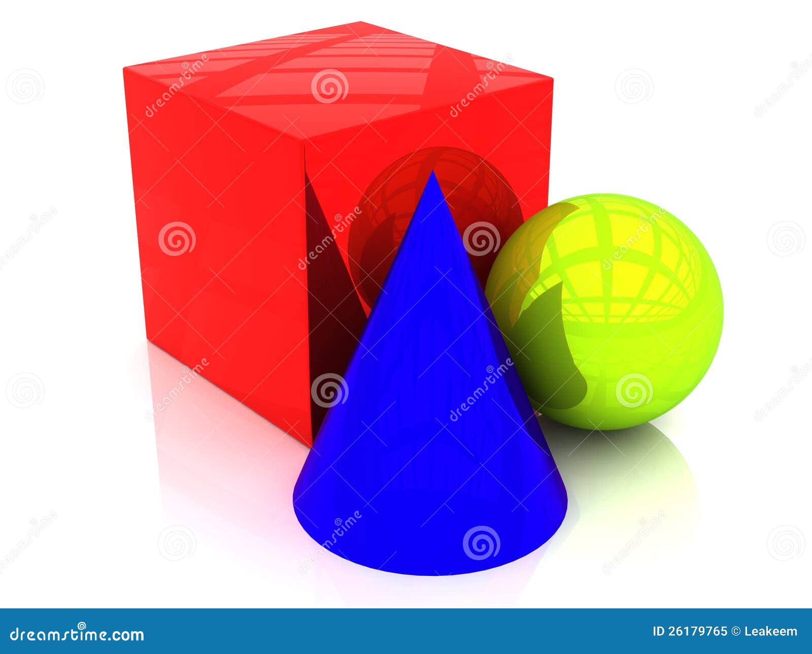 Colorful basic Geometry stock illustration. Illustration of cone - 26179765