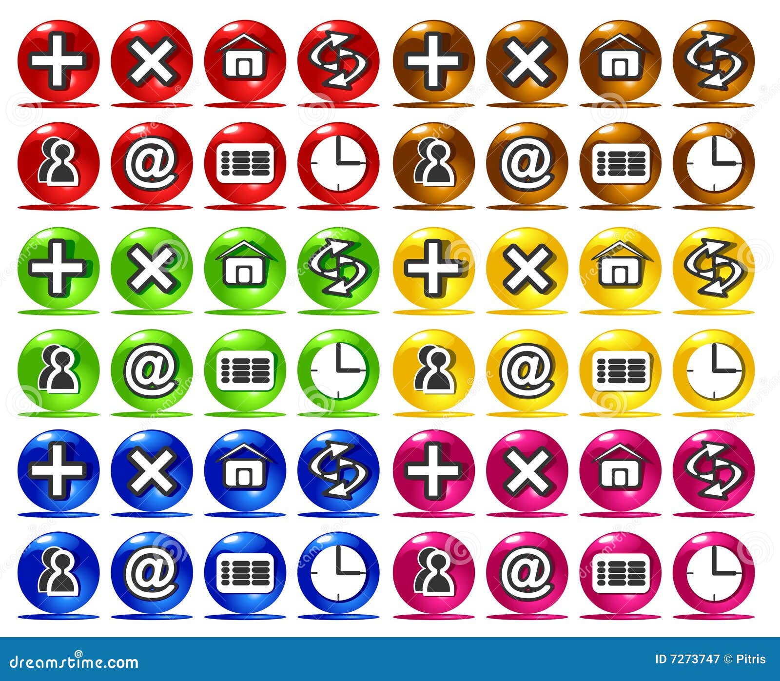 Colorful basic web icons stock vector. Illustration of internet - 7273747