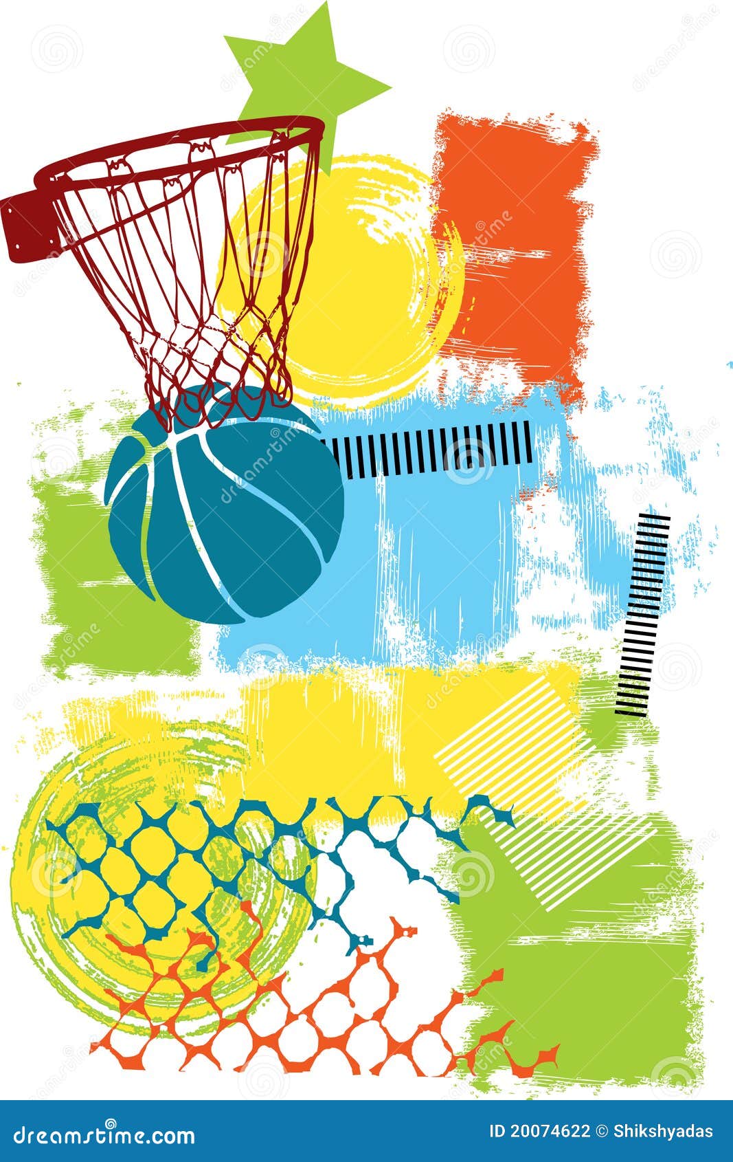 Colorful basketball stock illustration. Illustration of hoop - 20074622