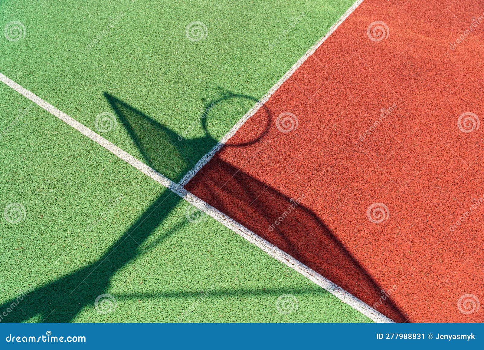 Colorful Basketball Court. Shadow of the Rack with Shield and ...