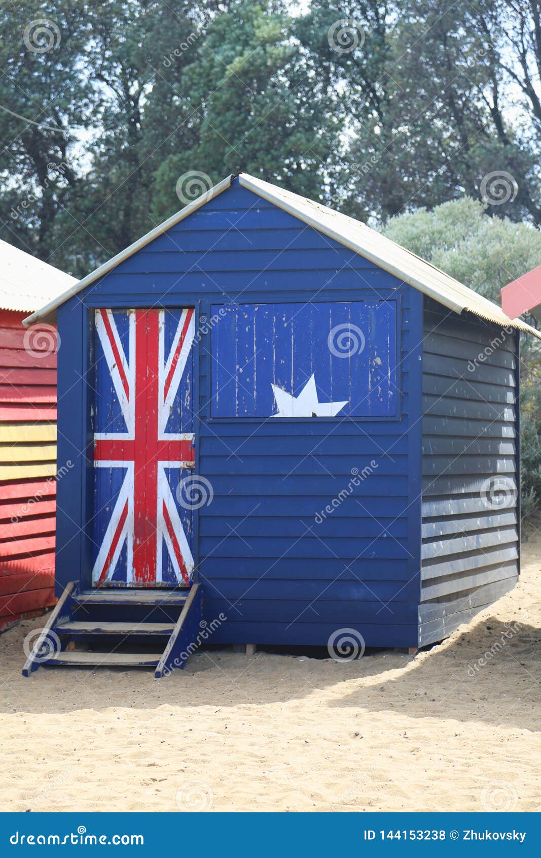 Colorful Bathing Boxes in Brighton Beach, Melbourne, Australia Stock ...