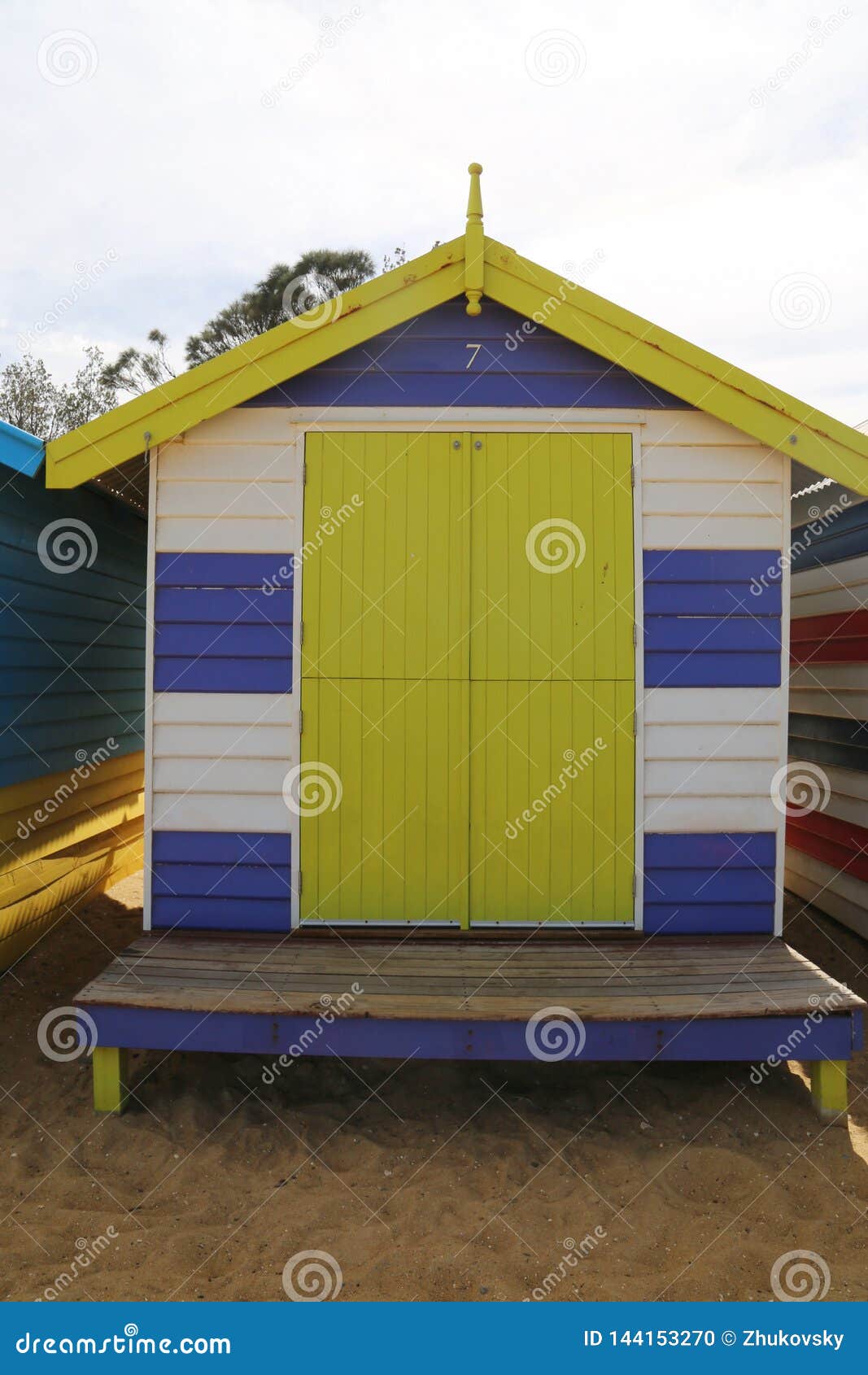 Colorful Bathing Boxes in Brighton Beach, Melbourne, Australia Stock ...