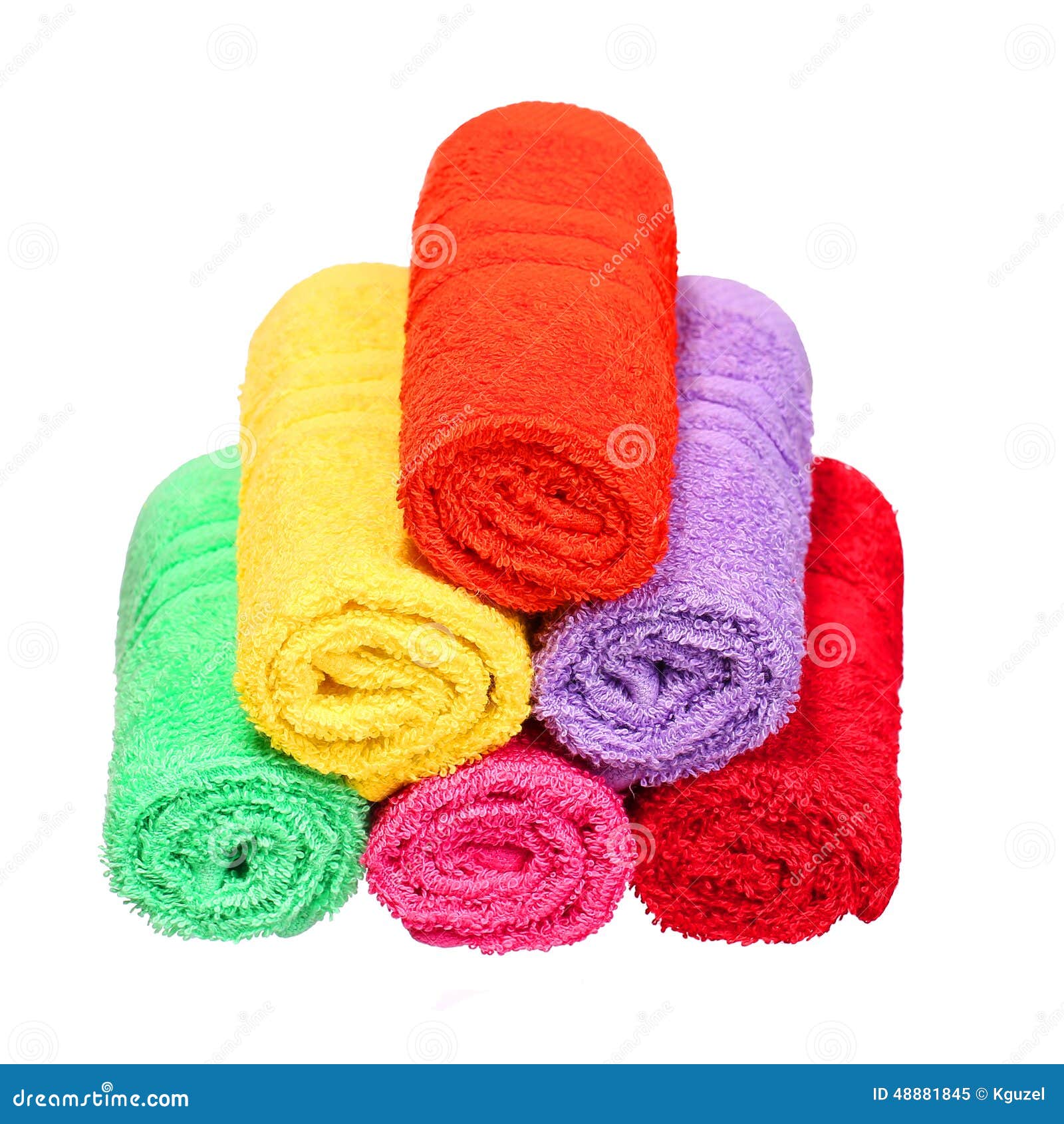 Colorful Bathroom Towels Isolated Stock Image - Image of clean ...