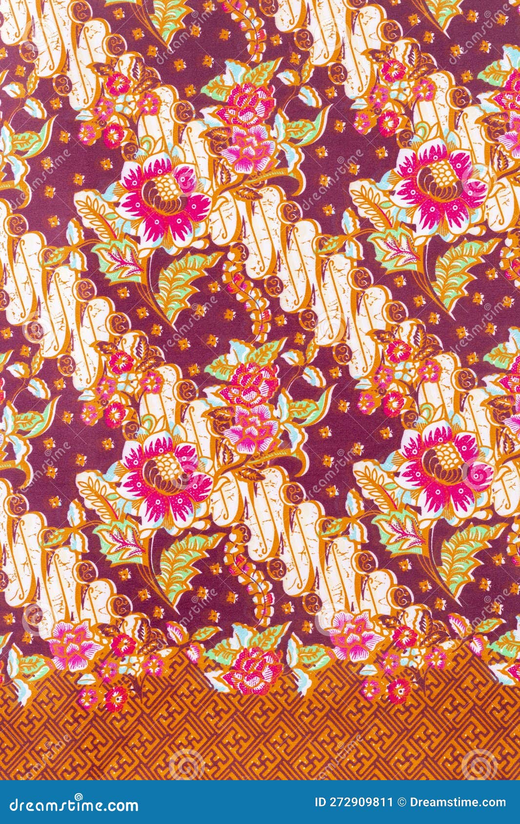 The Colorful Batik Cloth Fabric Background Stock Illustration ...