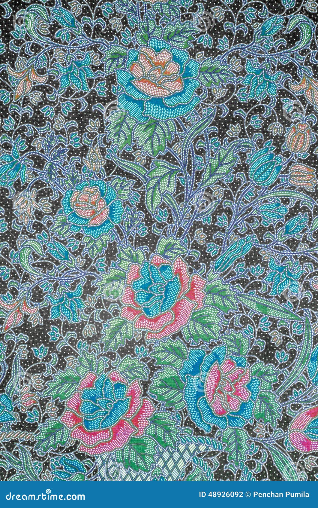 Colorful Batik Cloth Fabric. Stock Illustration - Illustration of ...