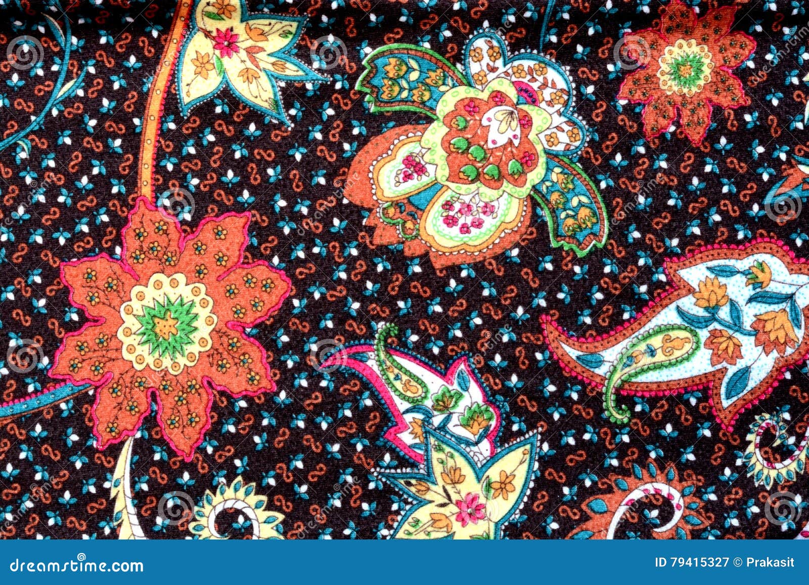 Colorful Batik Cloth Fabric Background Stock Image - Image of cloth ...