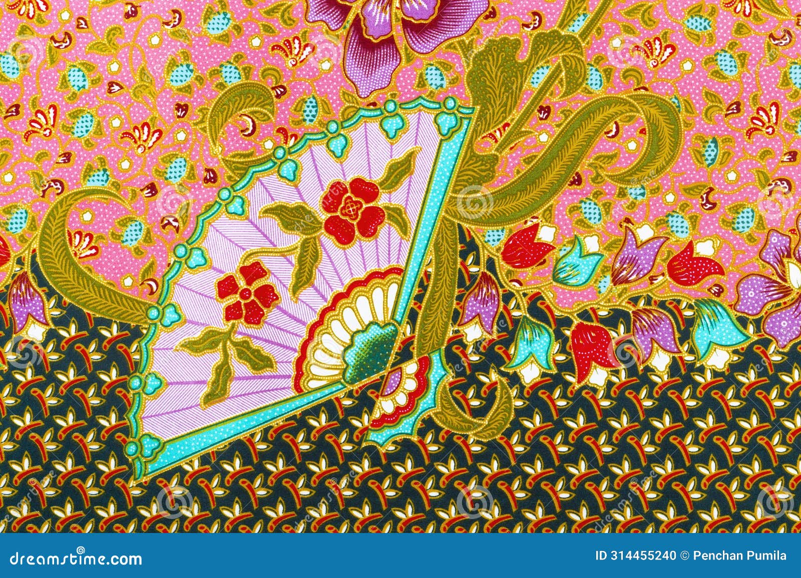 Colorful Batik Cloth Fabric Background Stock Photo - Image of creative ...