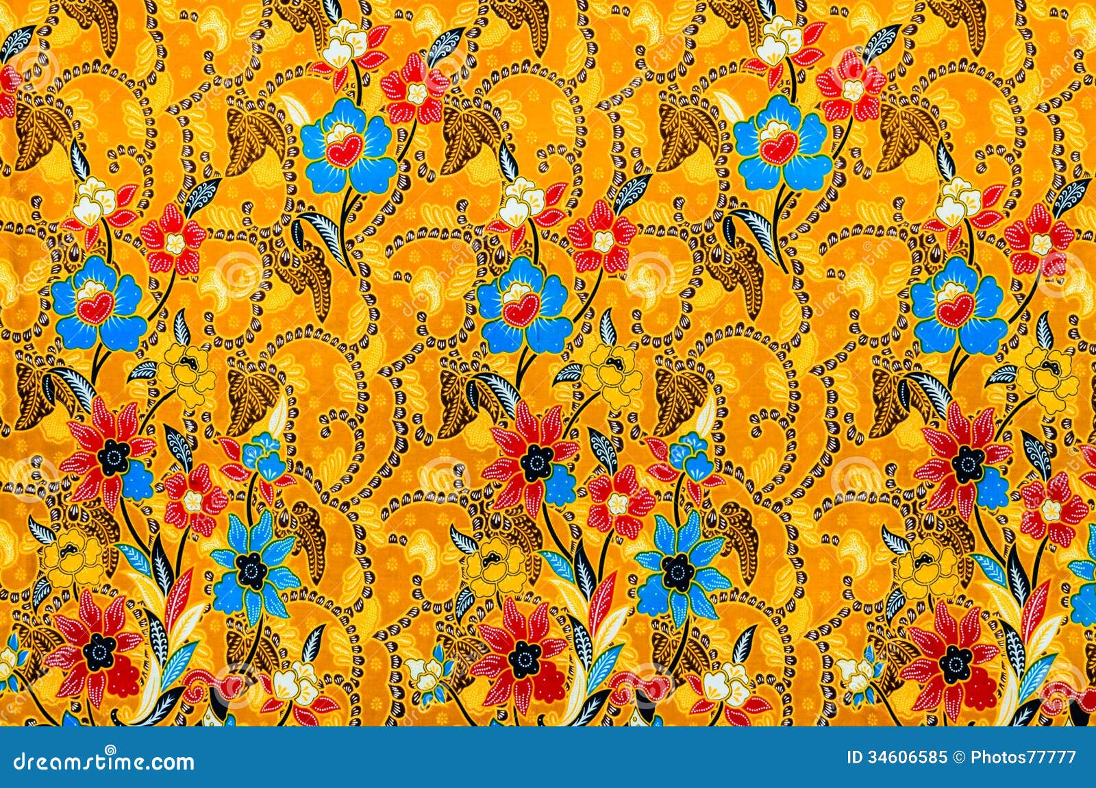 Colorful Batik Cloth Fabric Stock Image - Image of native, handwork ...