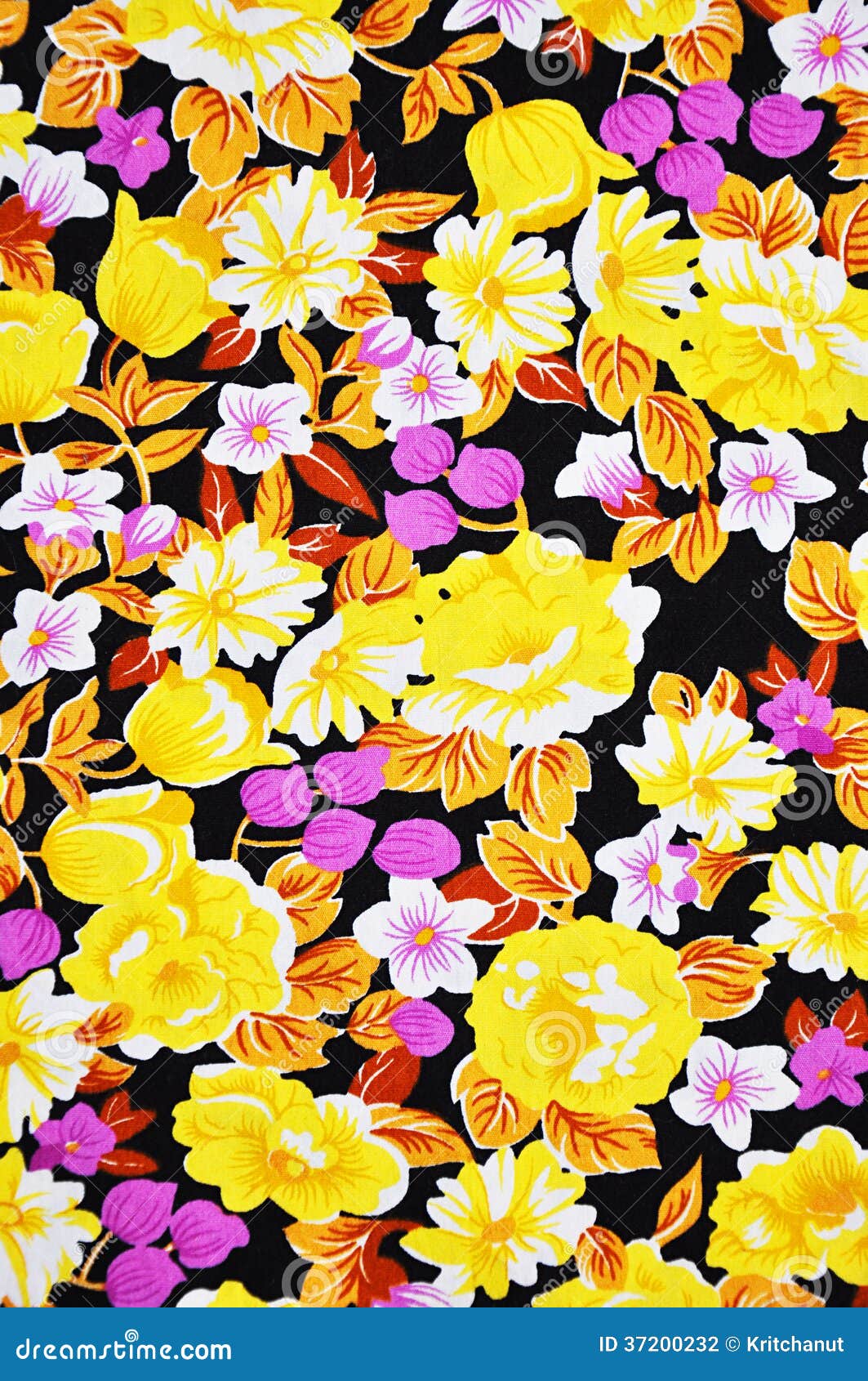 Colorful Batik Fabric Texture with Floral Pattern Stock Photo - Image ...