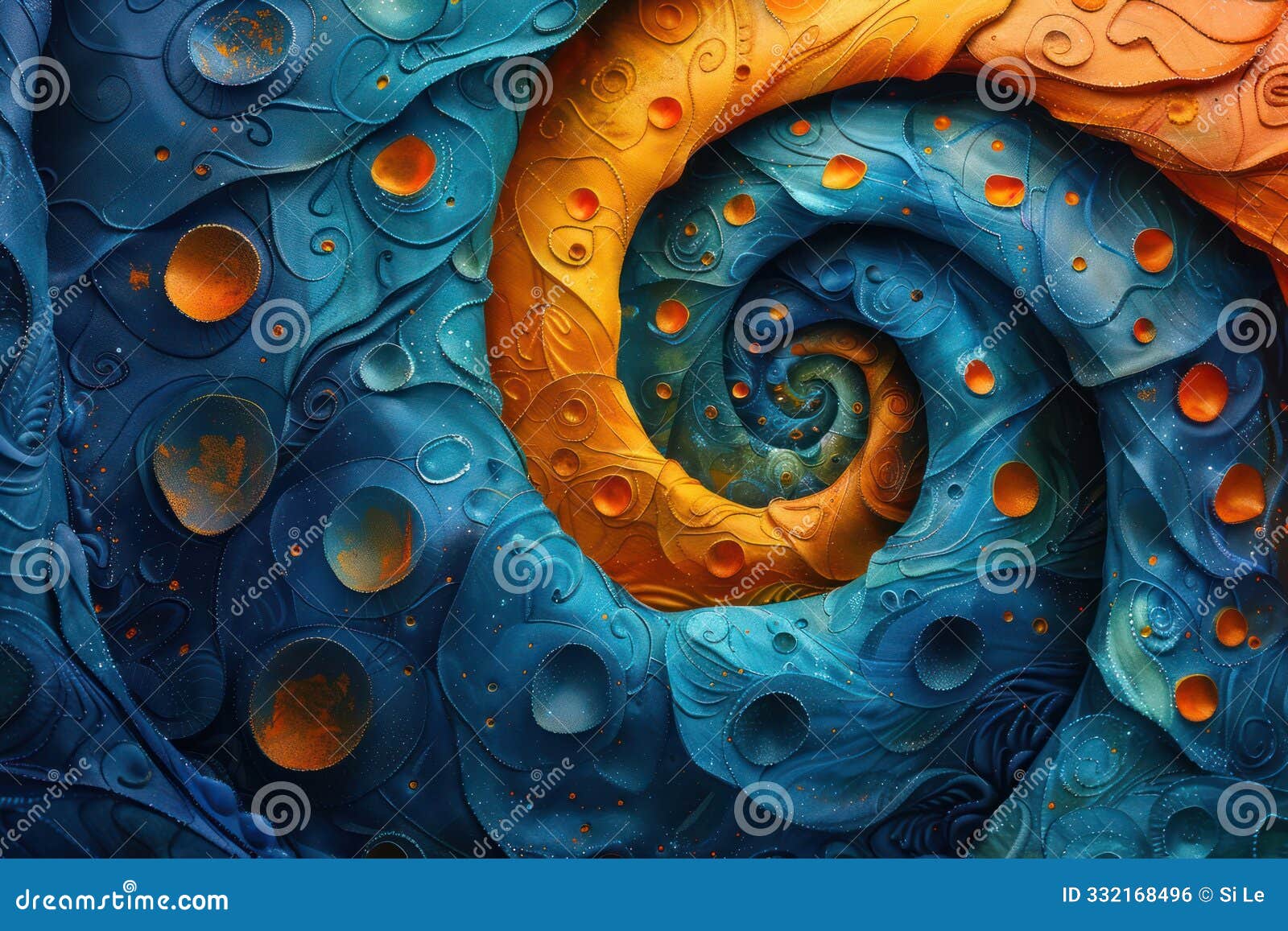 Colorful Batik Spiral Swirl Textile Pattern with Complementary Circles ...