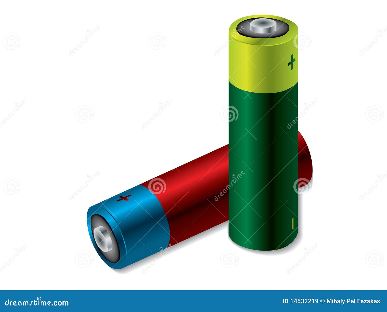 Colorful batteries stock vector. Illustration of electrical - 14532219