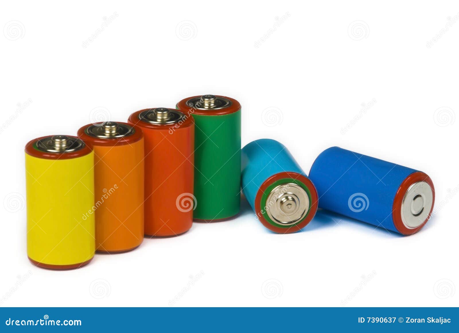 Colorful Batteries - Renewable Energy Concept Stock Image - Image of ...