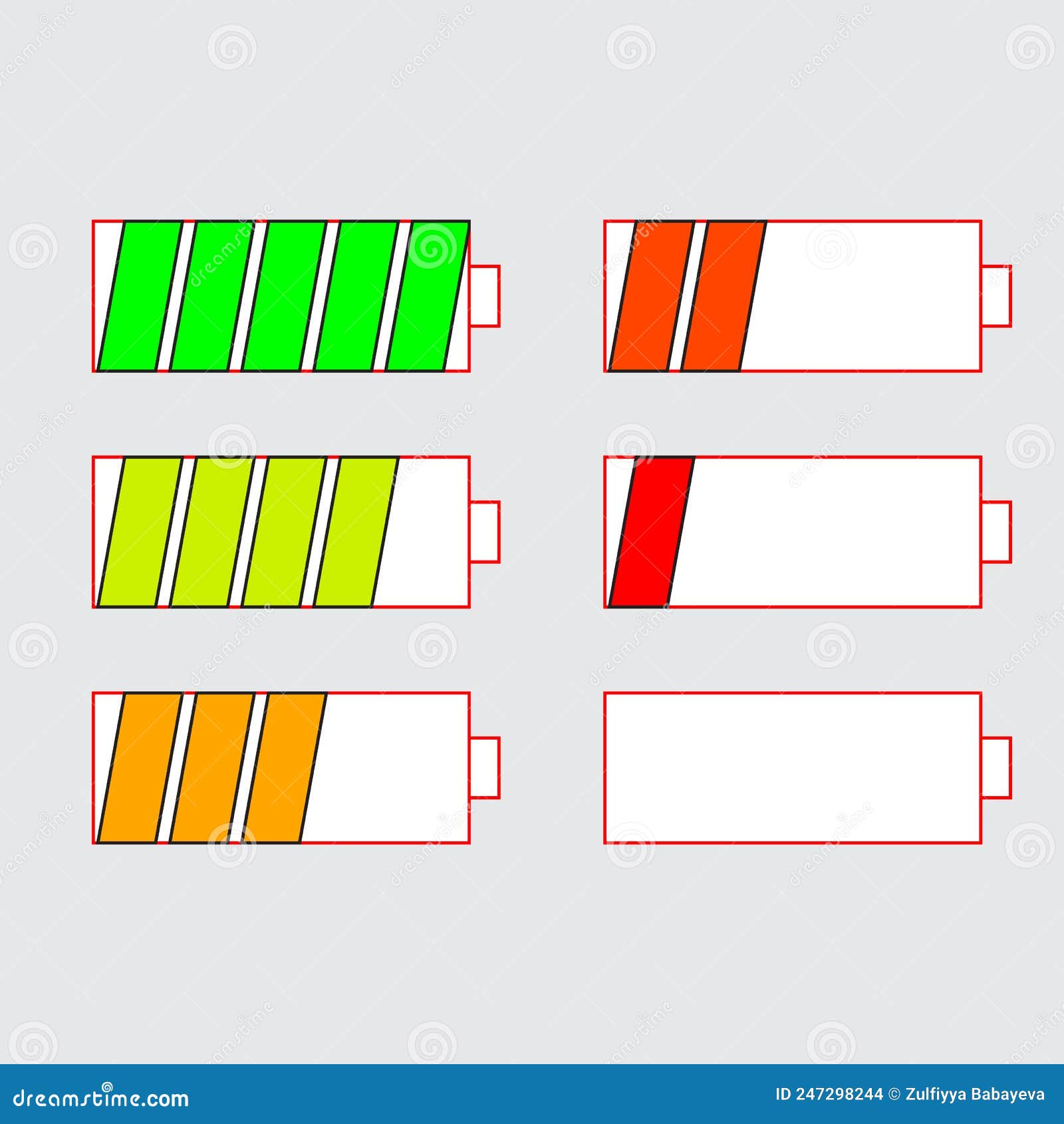 Colorful Batteries. Solid Color Vector Illustration. Stock Vector ...