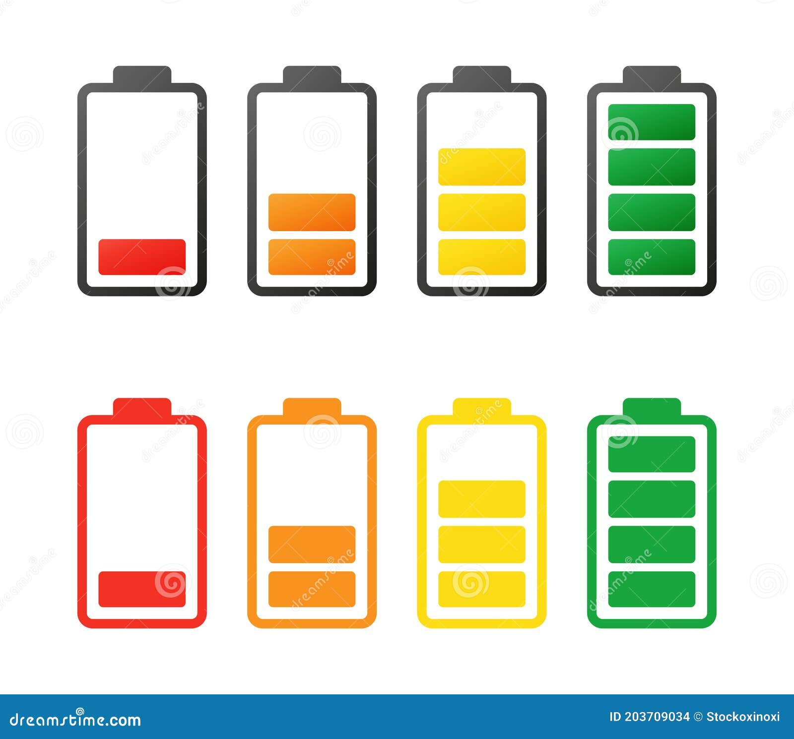 Colorful Battery Capacity Charge Icons Stock Vector - Illustration of ...