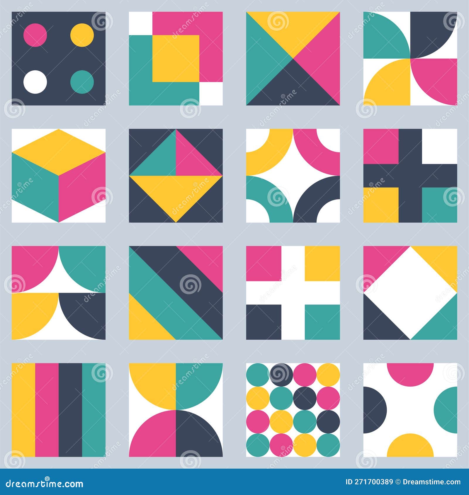 Colorful Bauhaus Elements. Modern Geometric Shapes in Abstract and ...