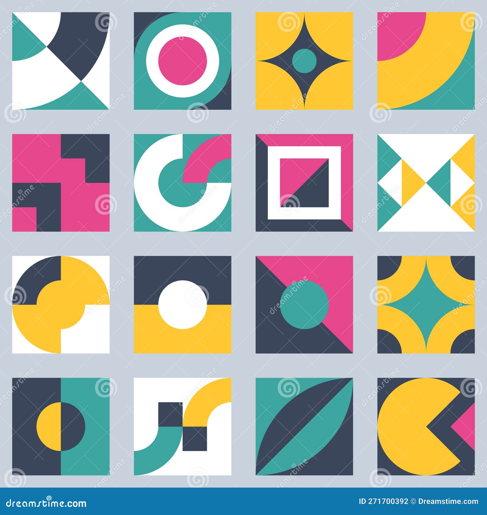 Colorful Bauhaus Elements. Modern Geometric Shapes in Abstract and ...