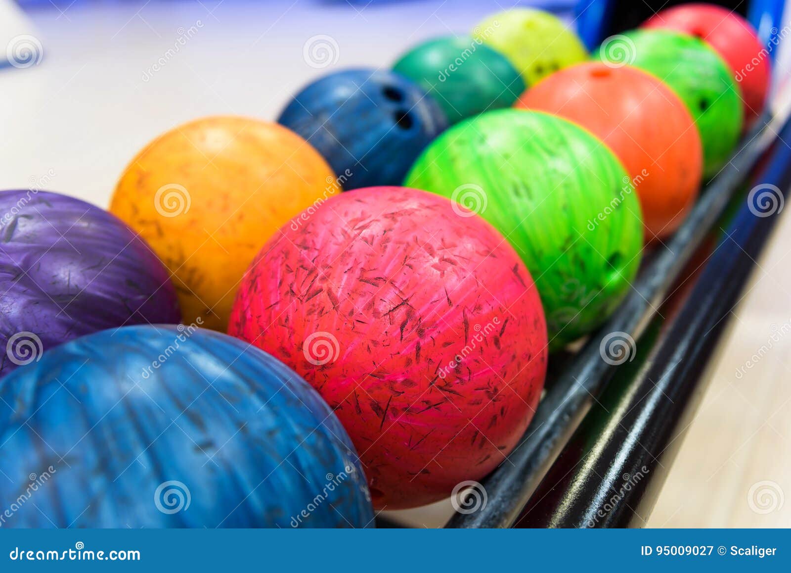 Colorful bawling balls stock image. Image of indoor, competition - 95009027