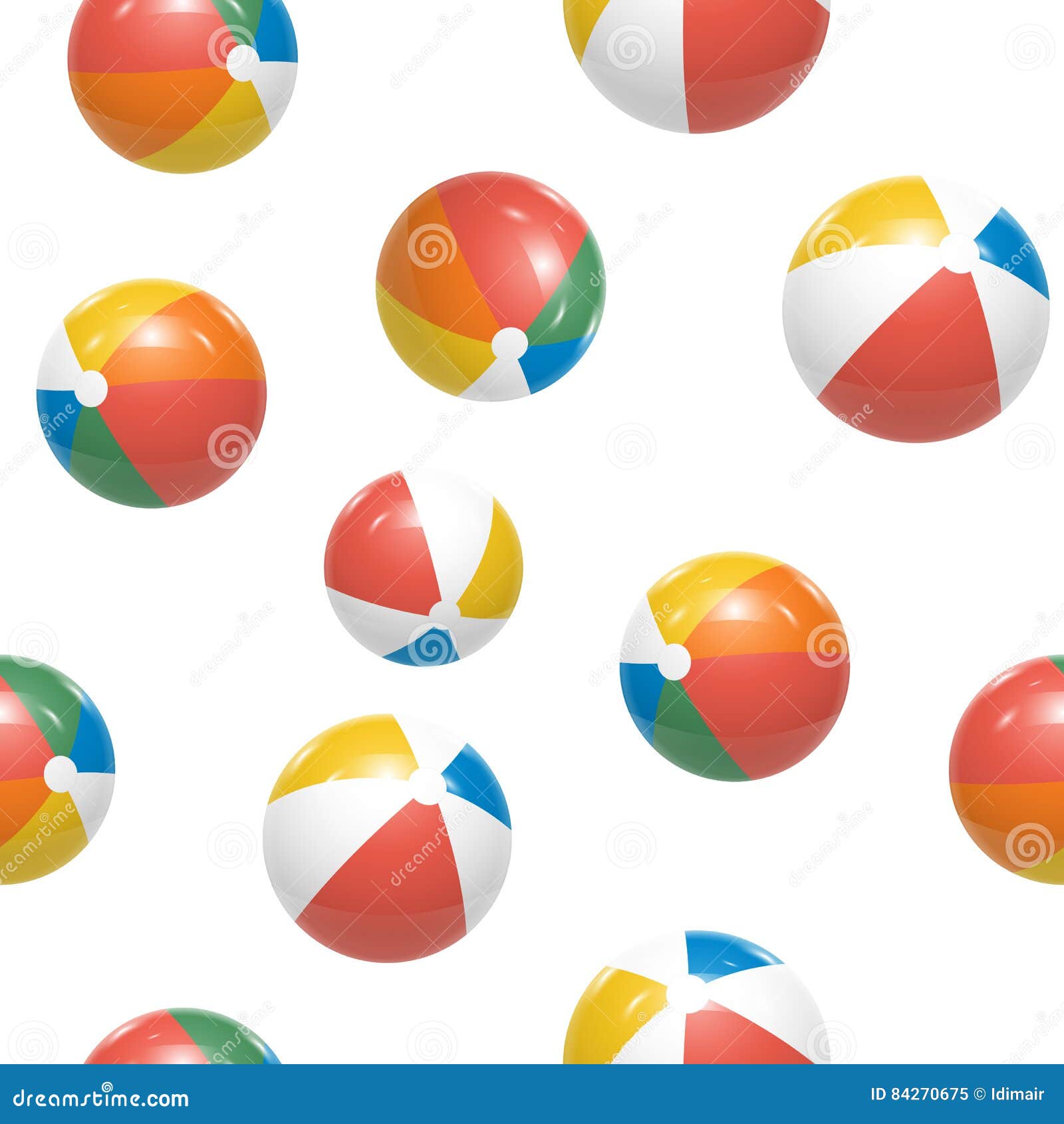 Colorful Beach Balls Seamless Pattern Vector Stock Vector ...