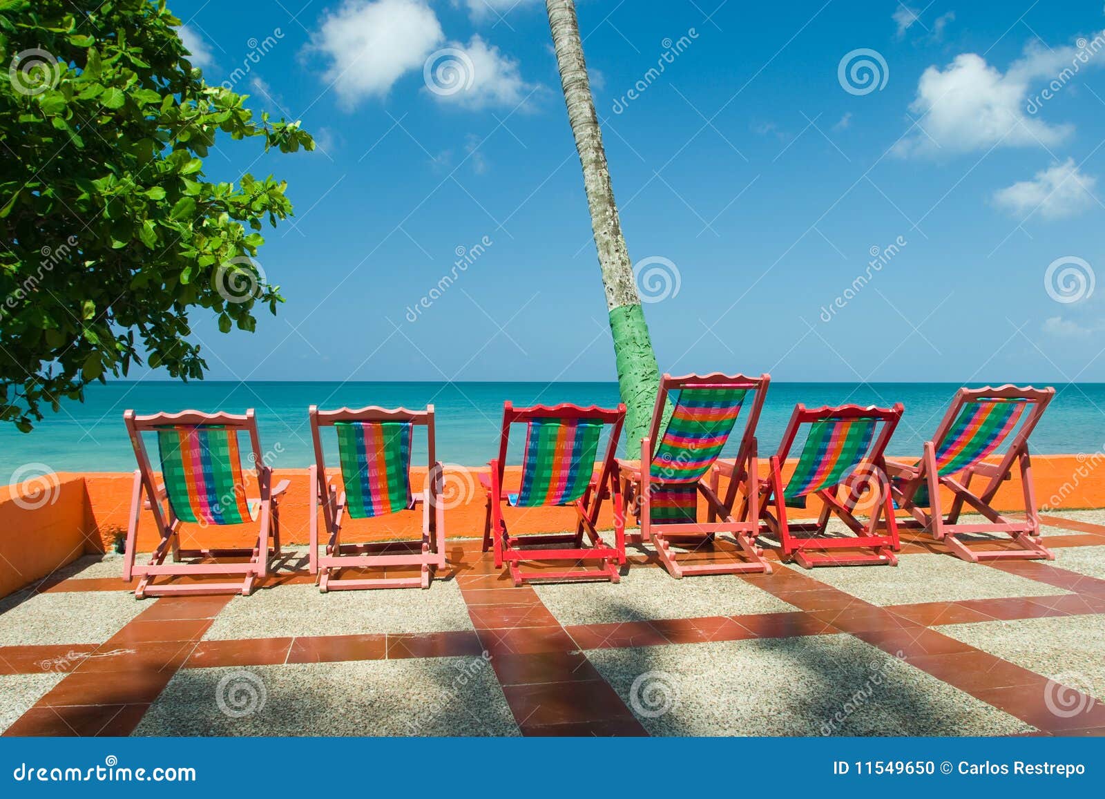 Colorful Beach Chairs stock photo. Image of chair, clouds - 11549650