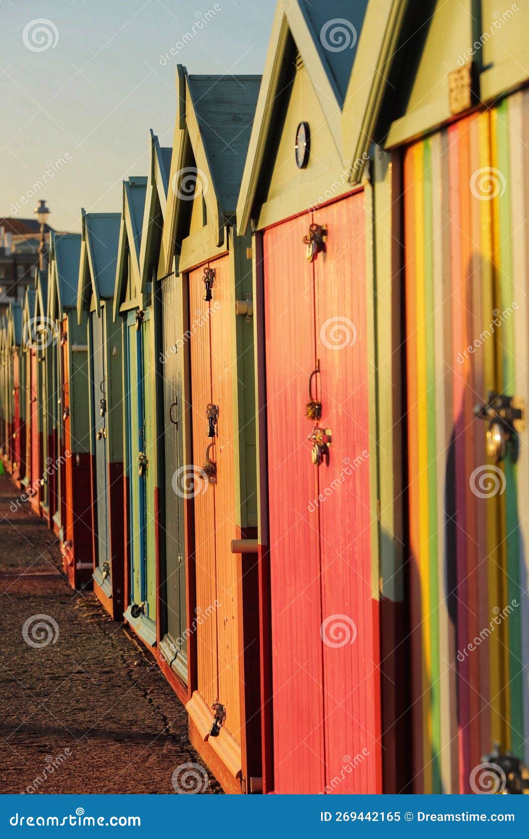 Colorful Beach Huts in Brighton, England Stock Image - Image of bright ...