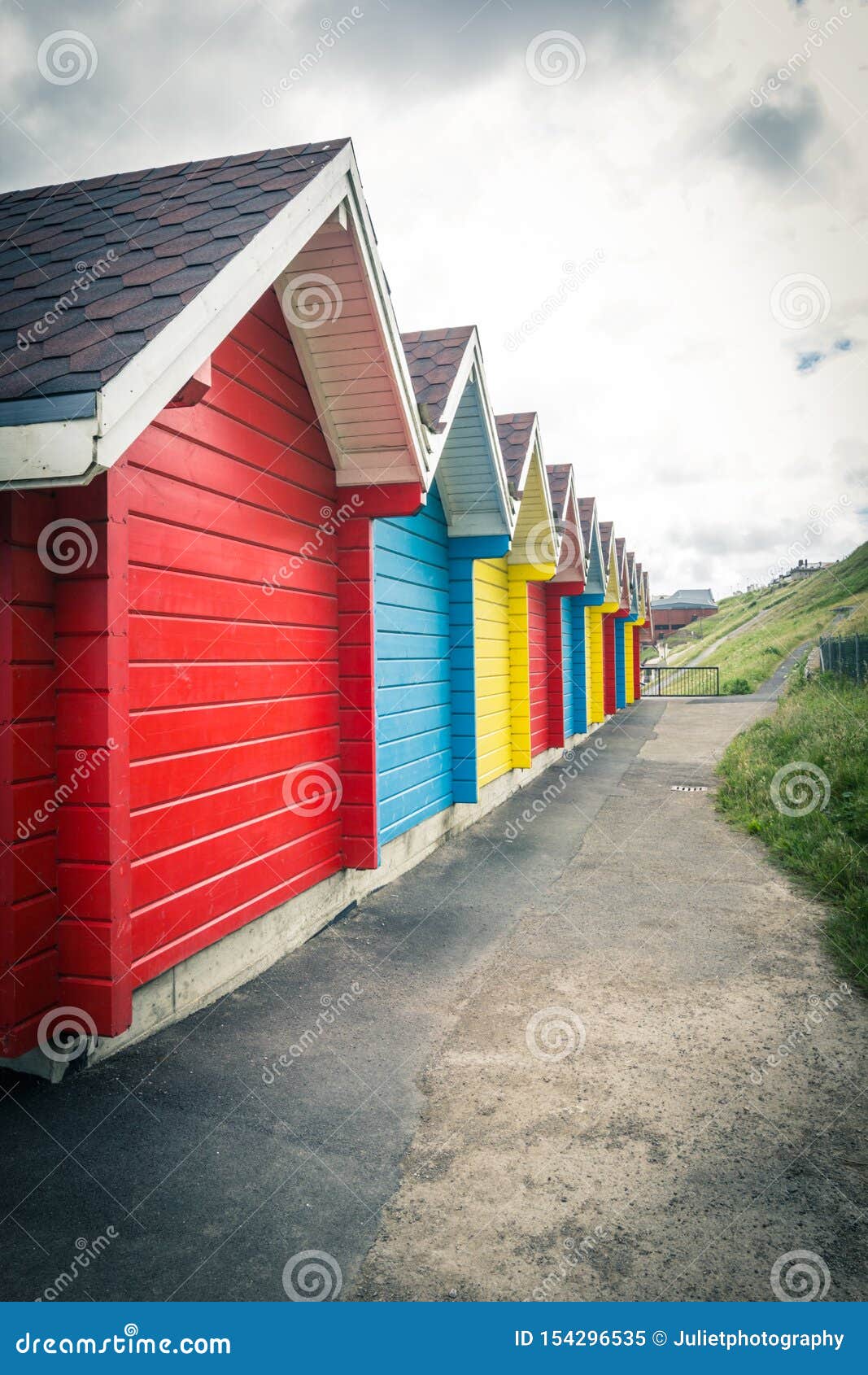 Colorful Beach Huts in Whitby, England Stock Image - Image of coast ...