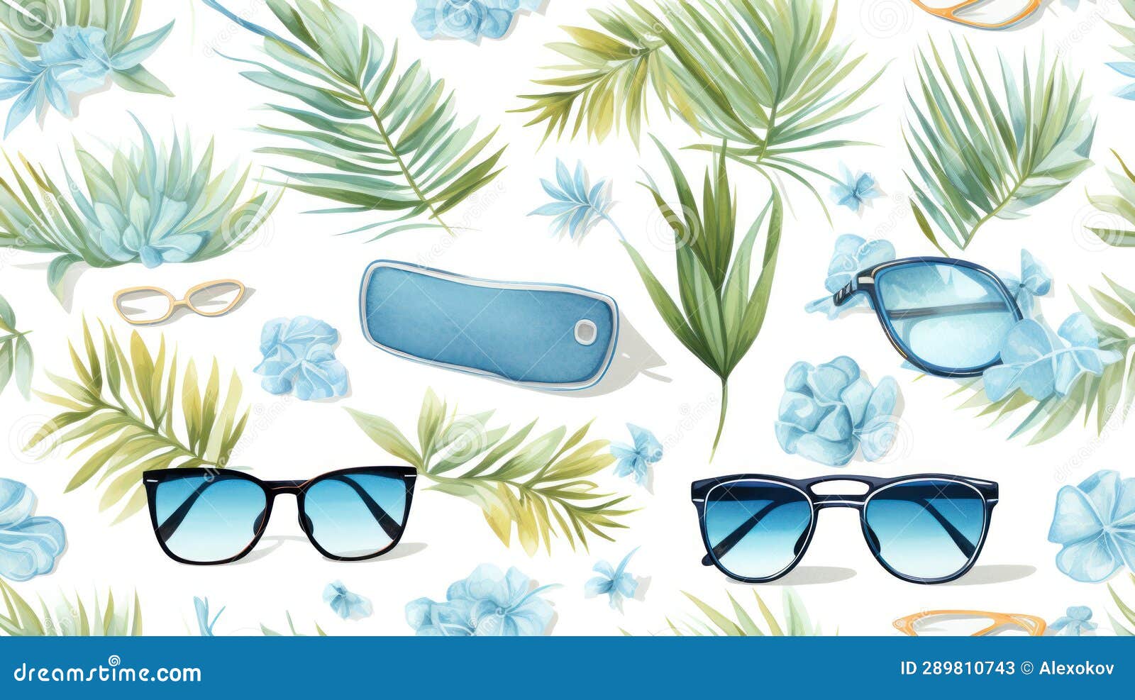 Colorful Beach Items Seamless Pattern AI Generated Stock Illustration ...