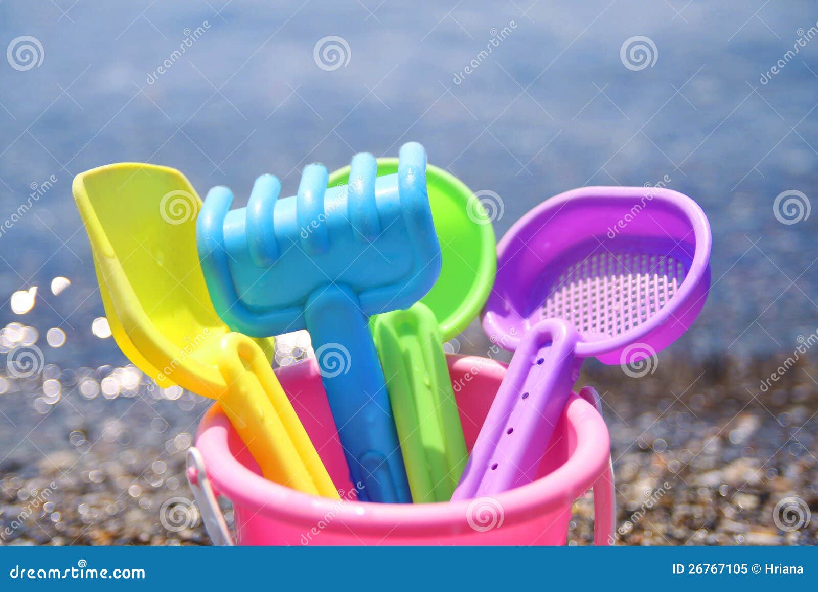 Colorful beach pail stock image. Image of sunny, bucket - 26767105