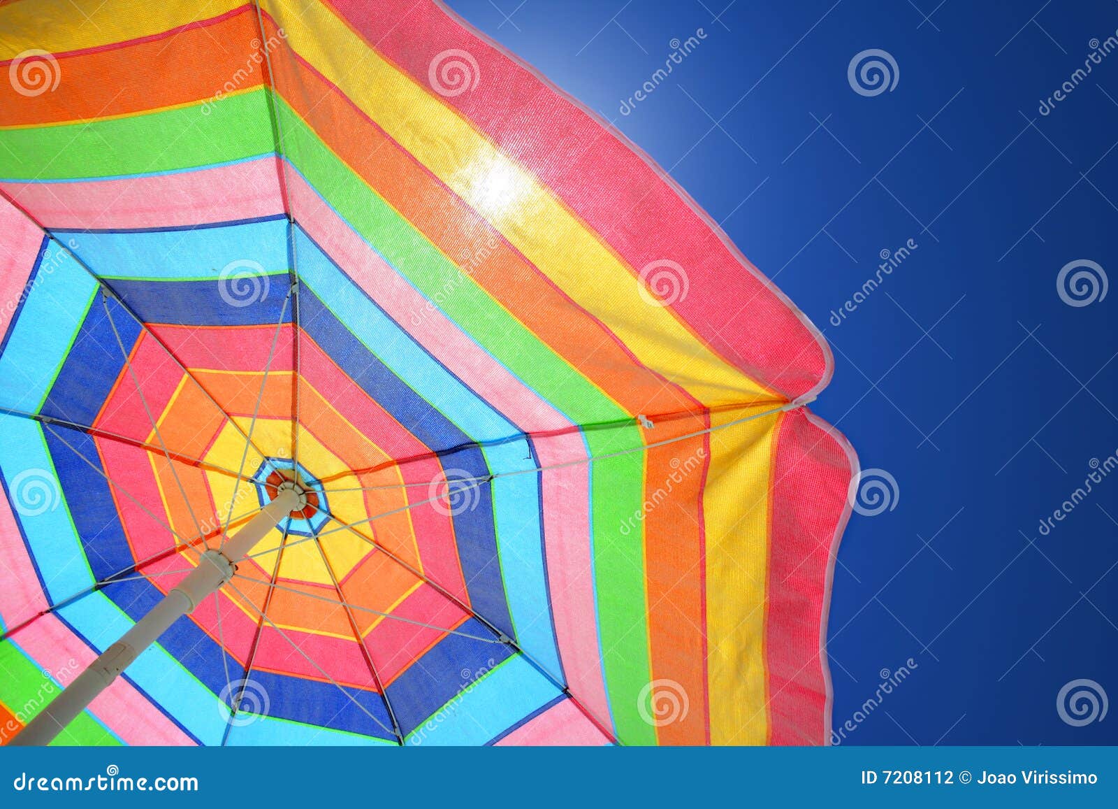 Colorful Beach Umbrella on a Sunny Day Stock Photo - Image of ...