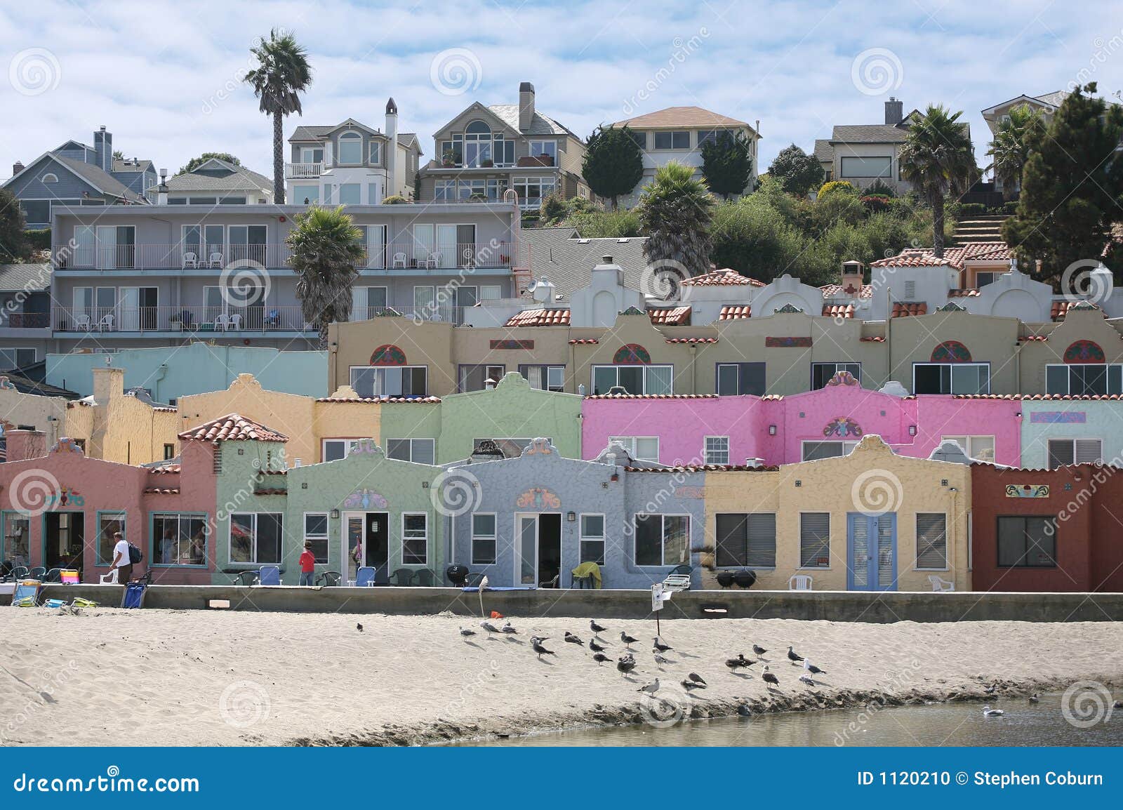 Colorful Beachfront Property Stock Photo - Image of clouds, pink: 1120210