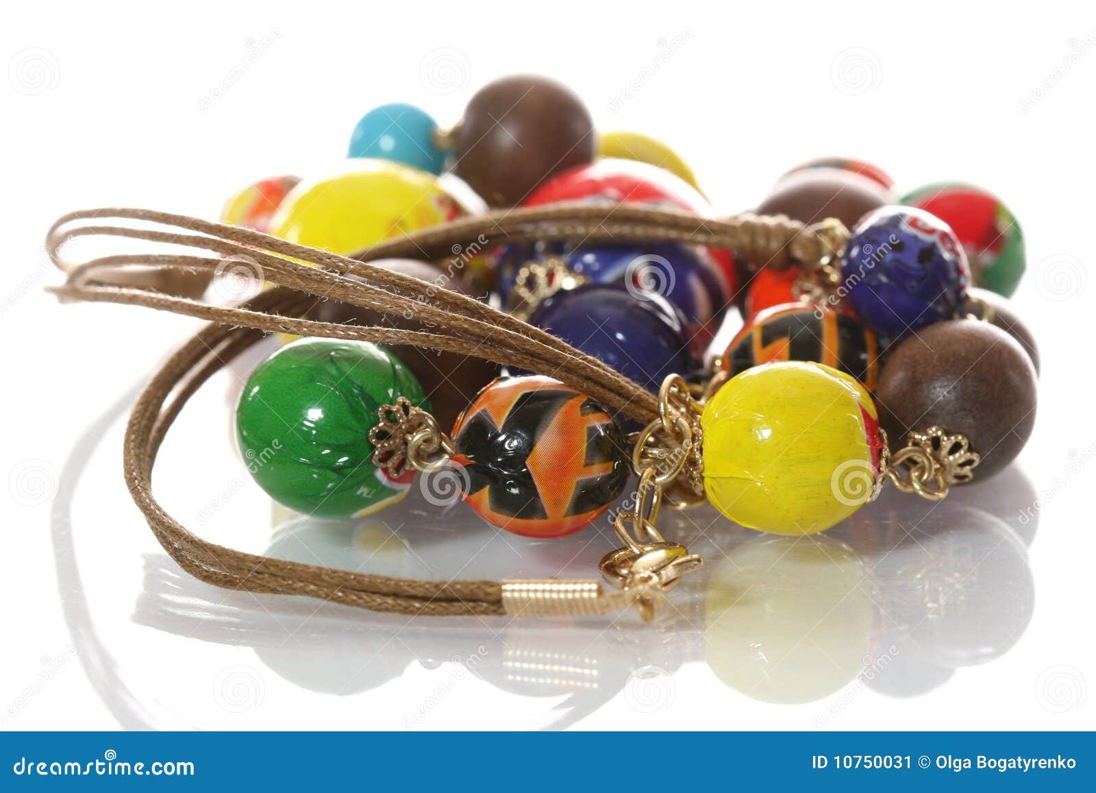 Colorful bead necklace stock image. Image of handcrafted - 10750031