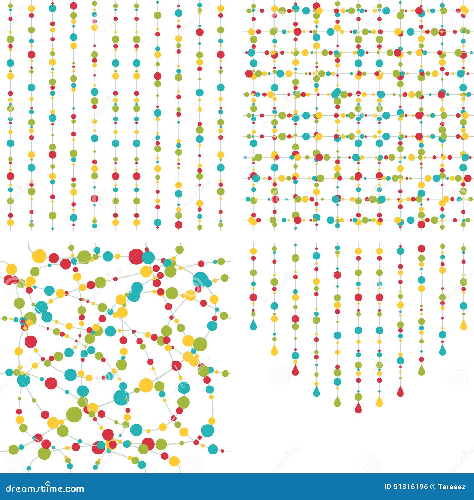 Colorful Beaded Seamless Patterns Stock Illustration - Illustration of ...