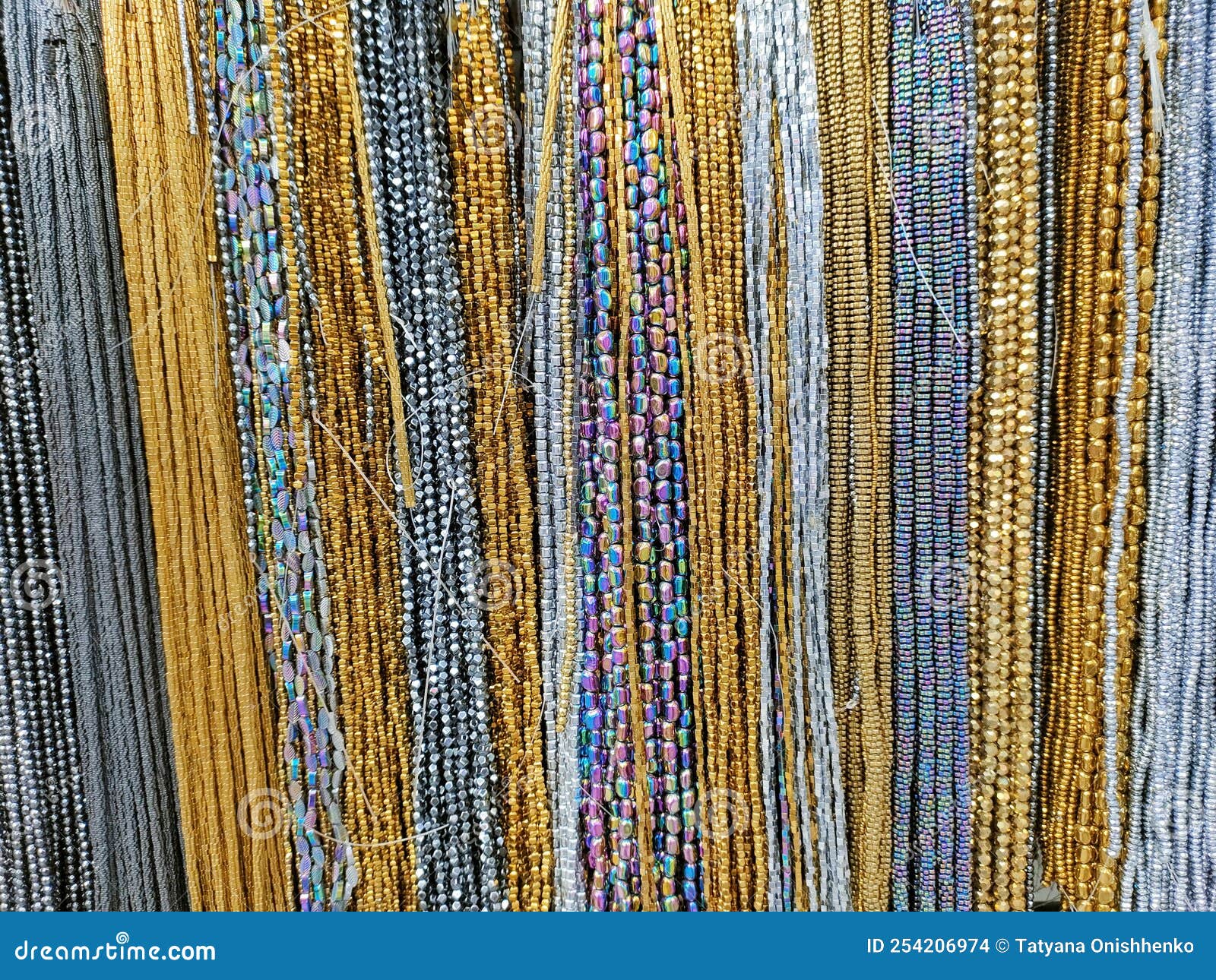 Colorful Beads Hanging in Rows on the Wall Stock Photo - Image of beads ...