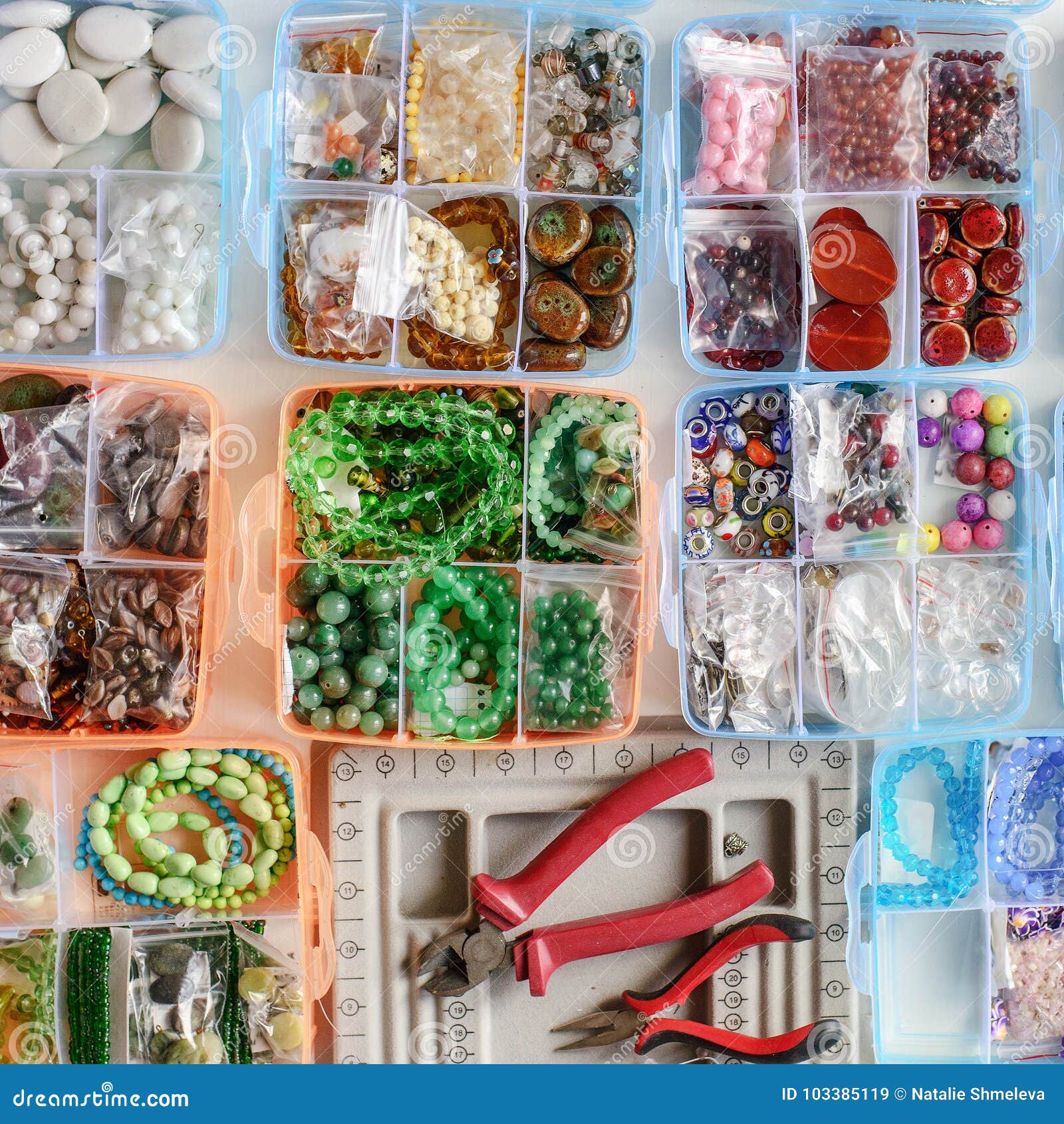 Colorful Beads and Instruments Stock Image - Image of assortment ...