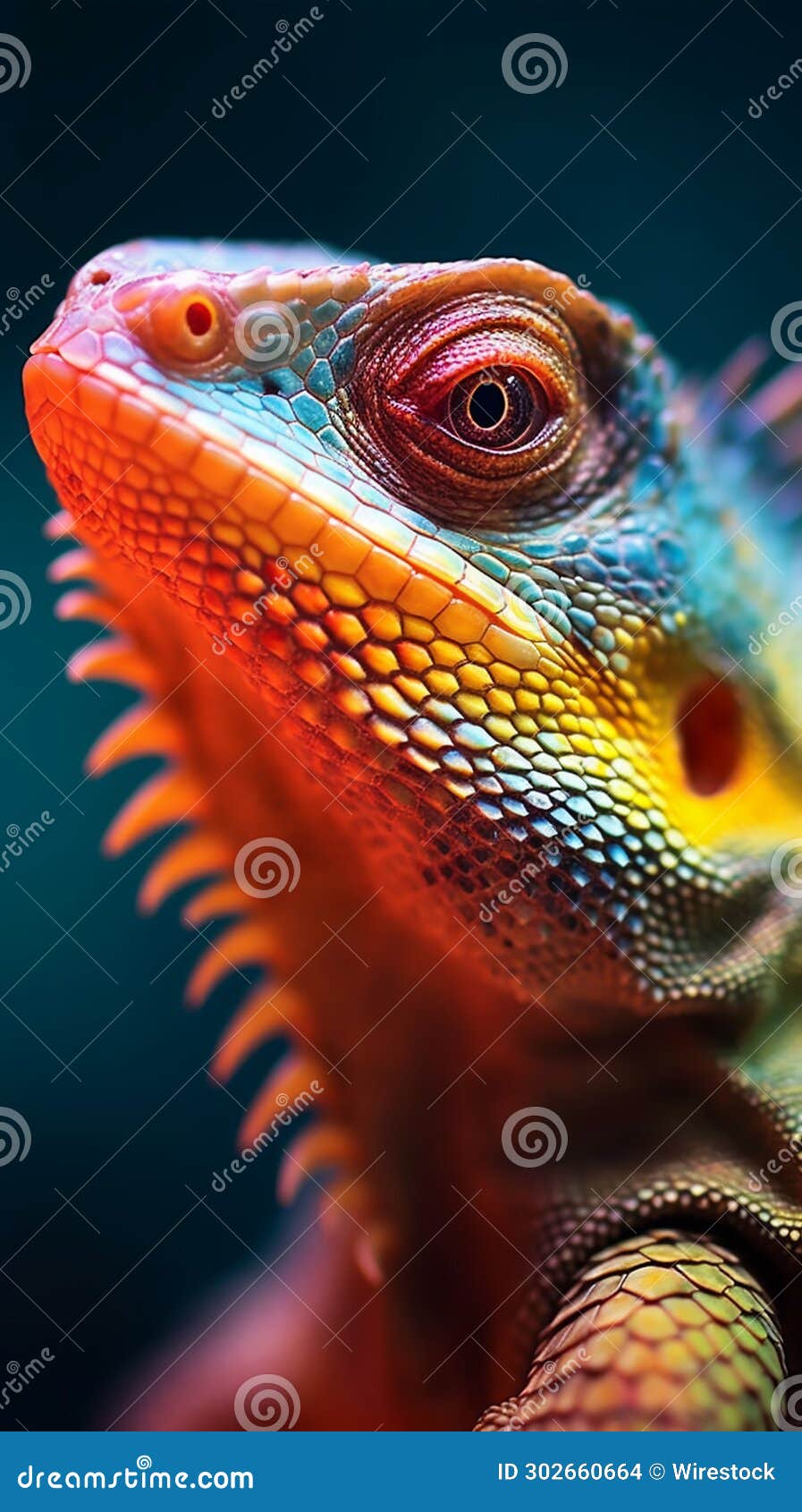 Colorful Bearded Dragon With An Inquisitive Expression. AI-generated ...