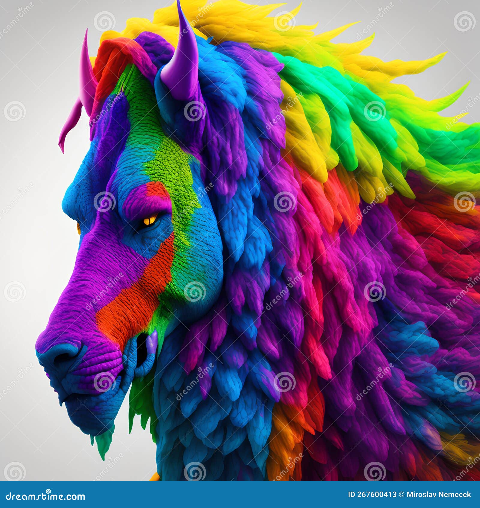 Colorful Beast, Generative AI Illustration Royalty-Free Stock ...