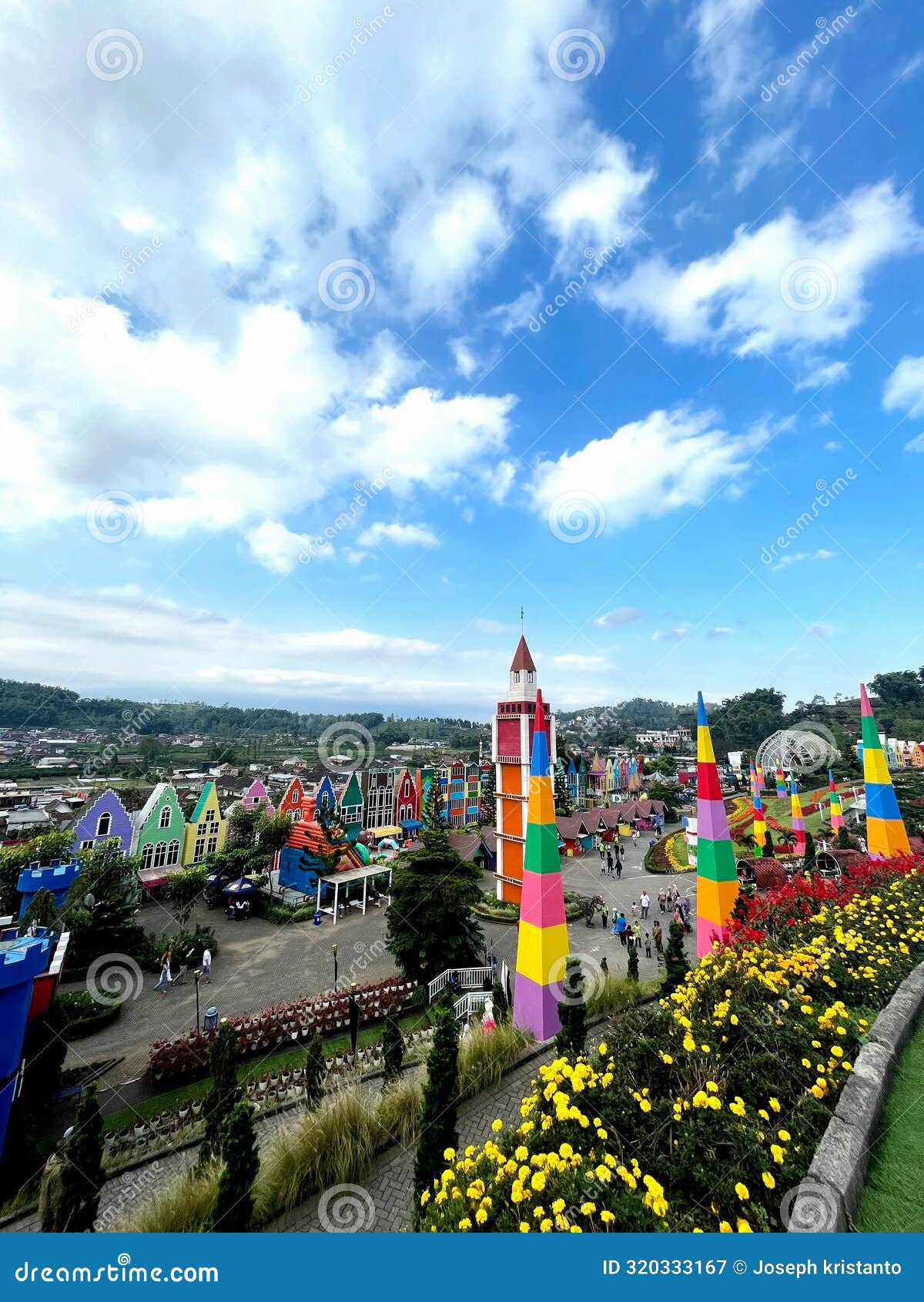 Colorful Beautiful Amusement Park in Indonesia Stock Image - Image of ...