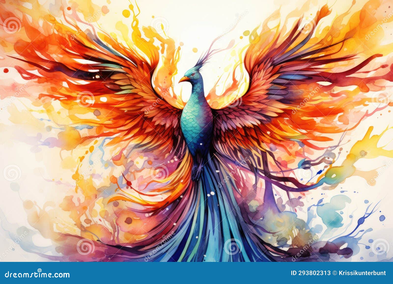 Colorful Beautiful Phoenix AI Generated Stock Image - Image of fire, graphic: 293802313
