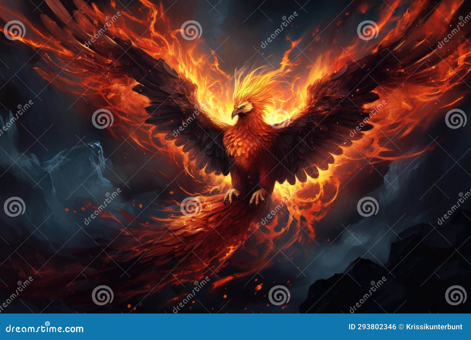 Colorful Beautiful Phoenix AI Generated Stock Photo - Image of phoenix ...
