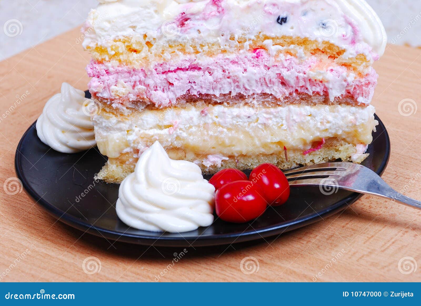 Colorful Beautiful Served Cake on a Plate Stock Photo - Image of food ...