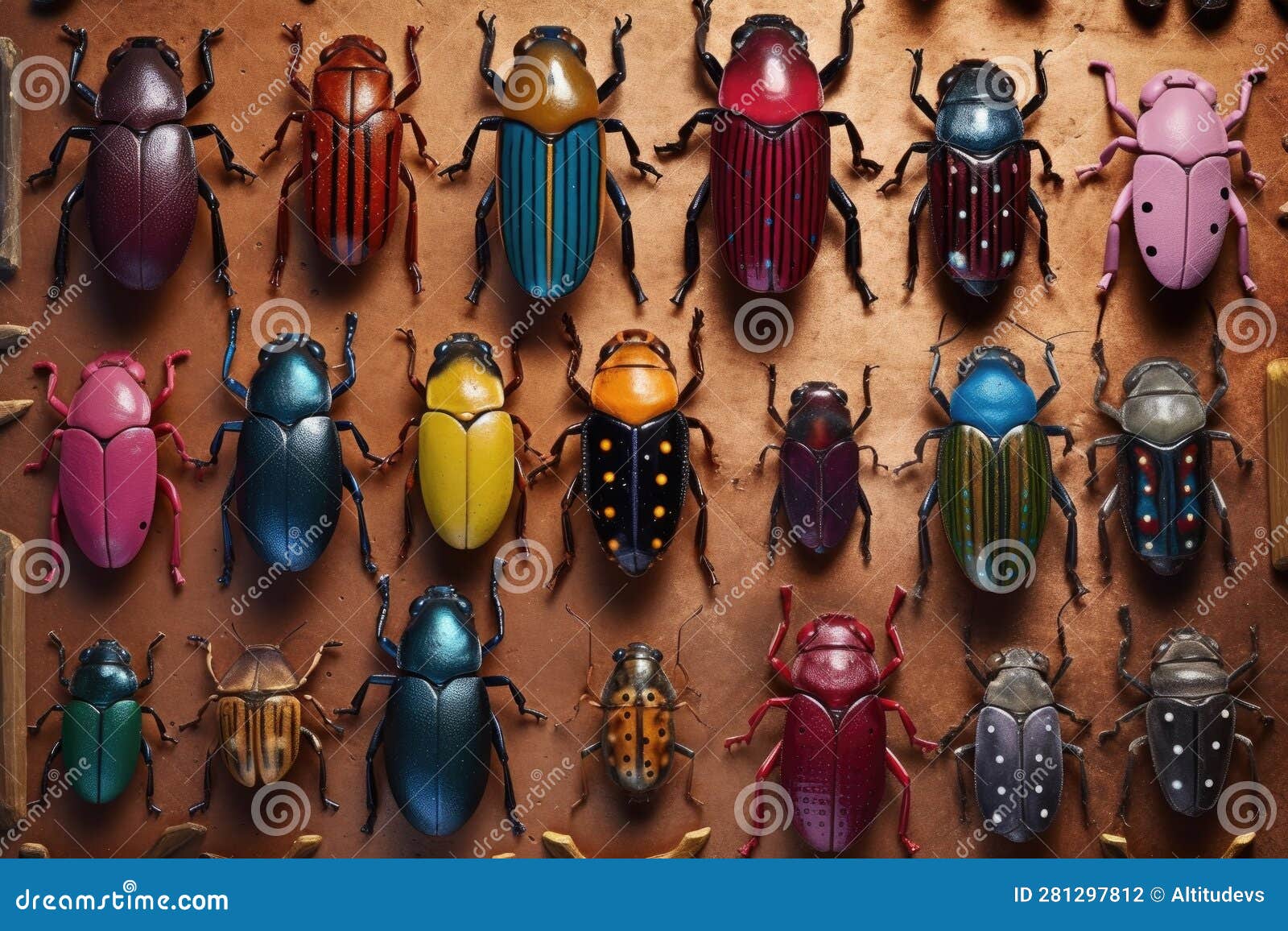 Colorful Beetles on Various Textured Surfaces, Showcasing Diversity ...